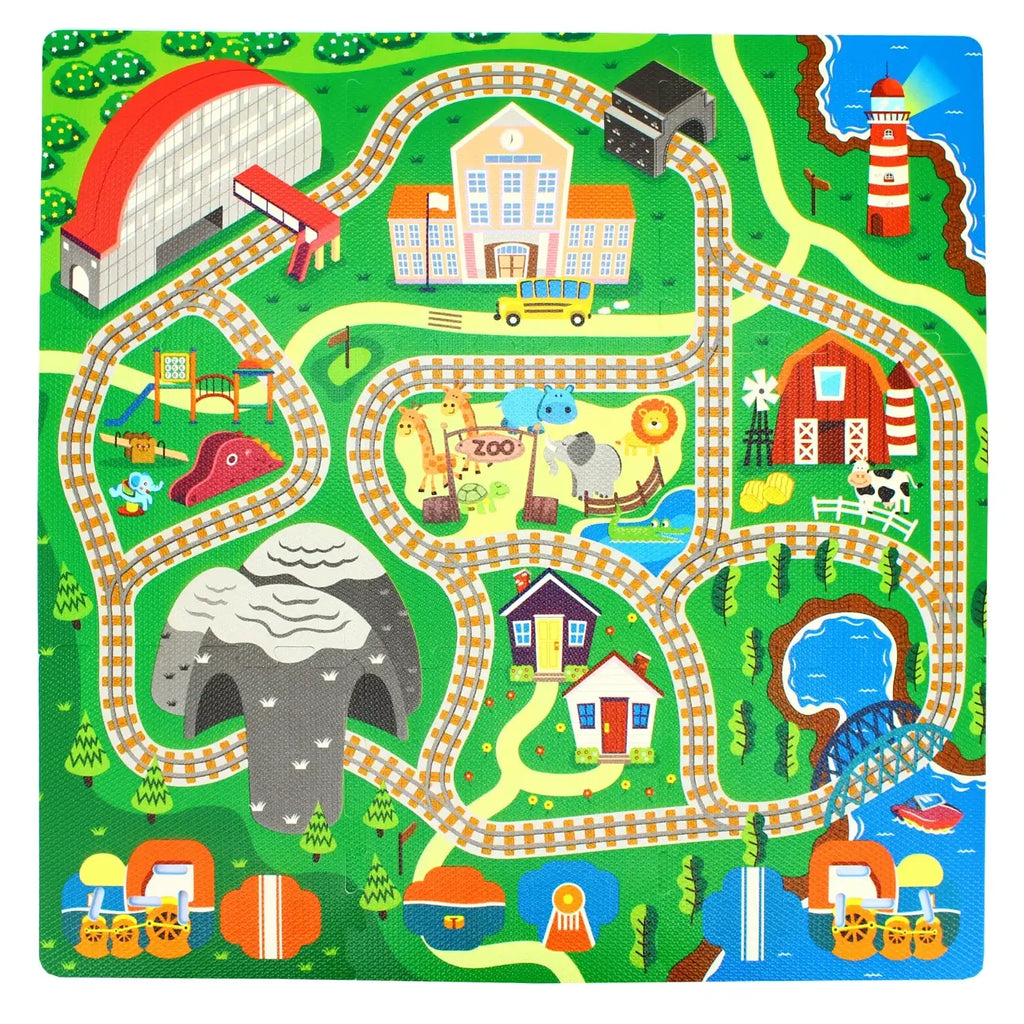 Sunta Train Track Play Mat with DIY Train 10m+ – Pump Station & Nurtury