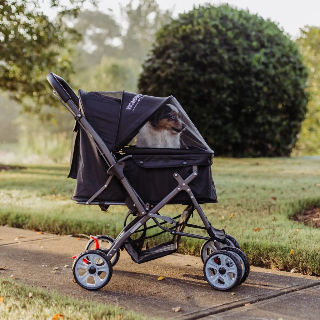 Wonderfold Folding Pet Stroller with Zipperless Entry & Reversible ...